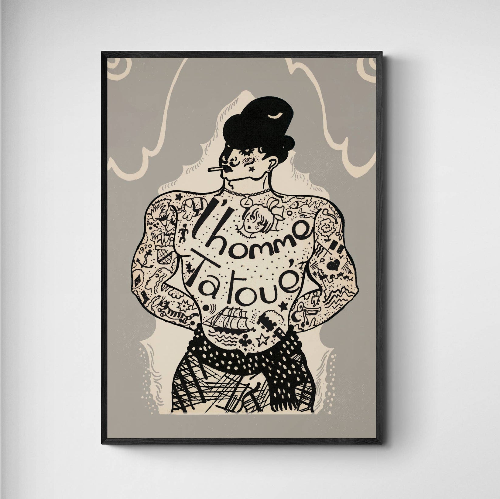 Tattoo Print | Vintage Tattooed Man – Debbie Bryan